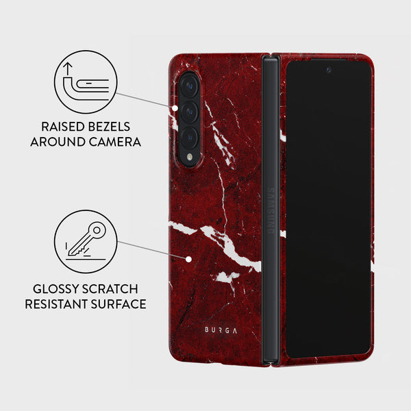 Iconic Red Ruby - Marble Samsung Galaxy Z Fold 4 Case | BURGA
